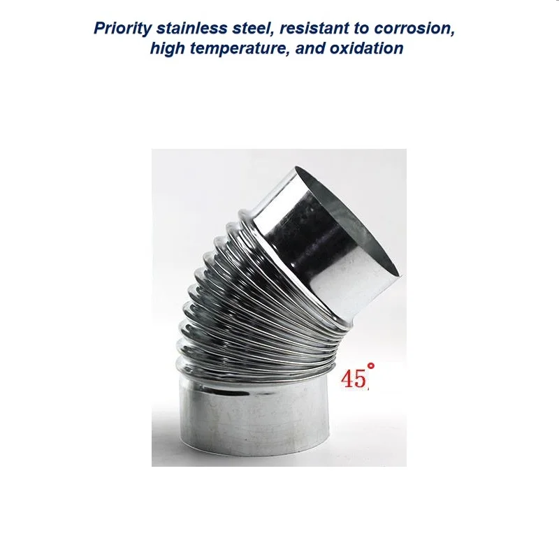 Chimney Flue 45° Elbow Pipe 150mm, Stainless Steel Chimney Exhaust Pipe ...