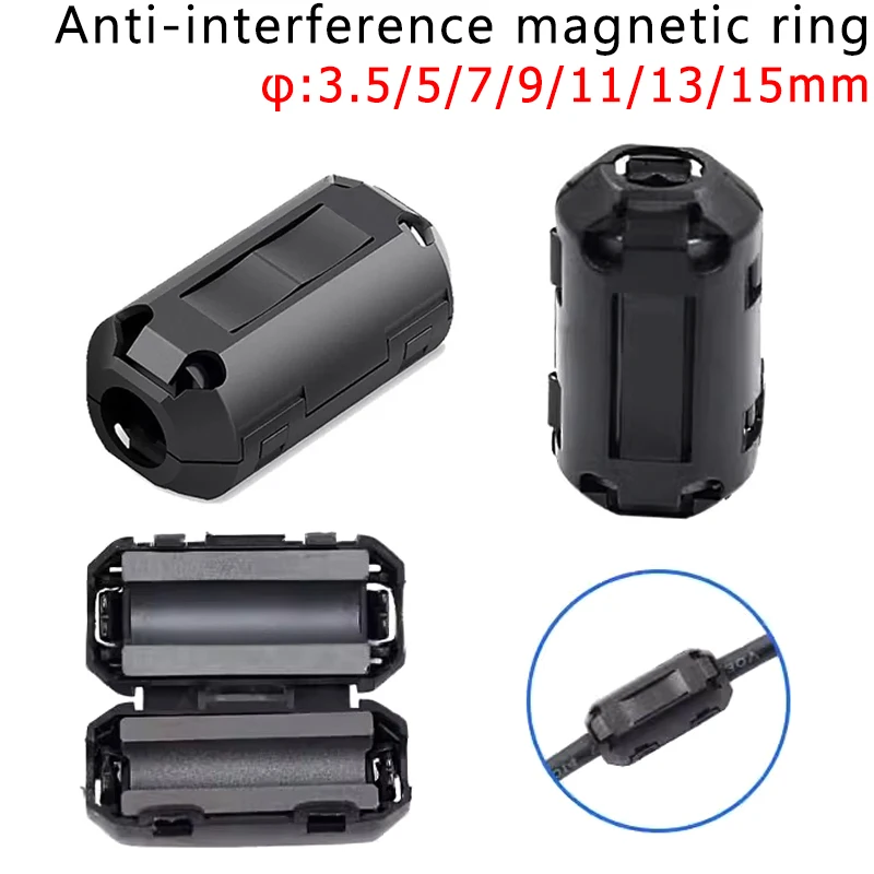 20-100-PCS-Black-Snap-Magnetic-Ring-Ferrite-Filter-For-Cable-Shield-EMC ...