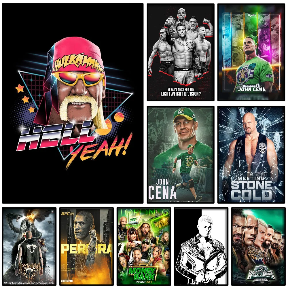 1PC Hot W-wwe Poster Self-adhesive Art Waterproof Paper Sticker Coffee ...