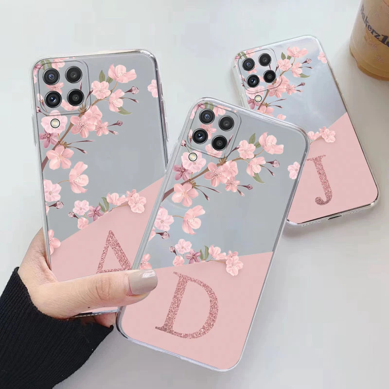 For-Samsung-A22-M22-4G-Case-Soft-Slim-Luxury-A-Z-Letters-Back-Cover ...
