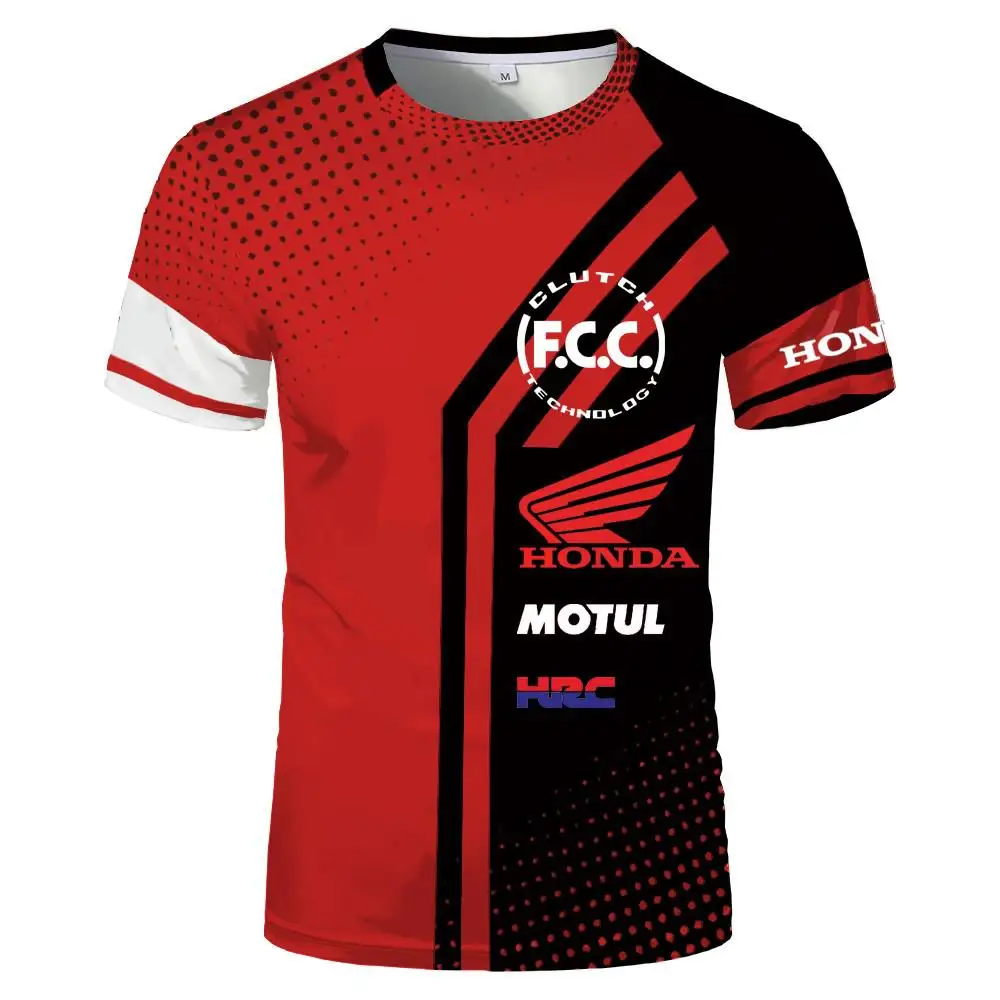 Fashion Summer Men's T-shirt Honda Motorcycle Logo 3d Printed Round ...