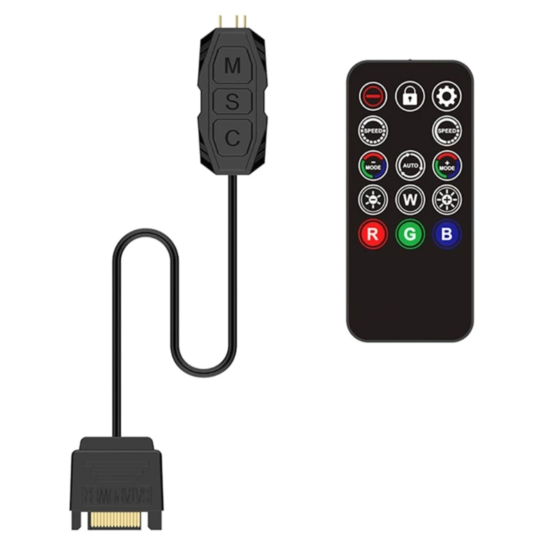 Computer ARGB Controller Wireless Remote Control with 4PIN 12V RGB ...
