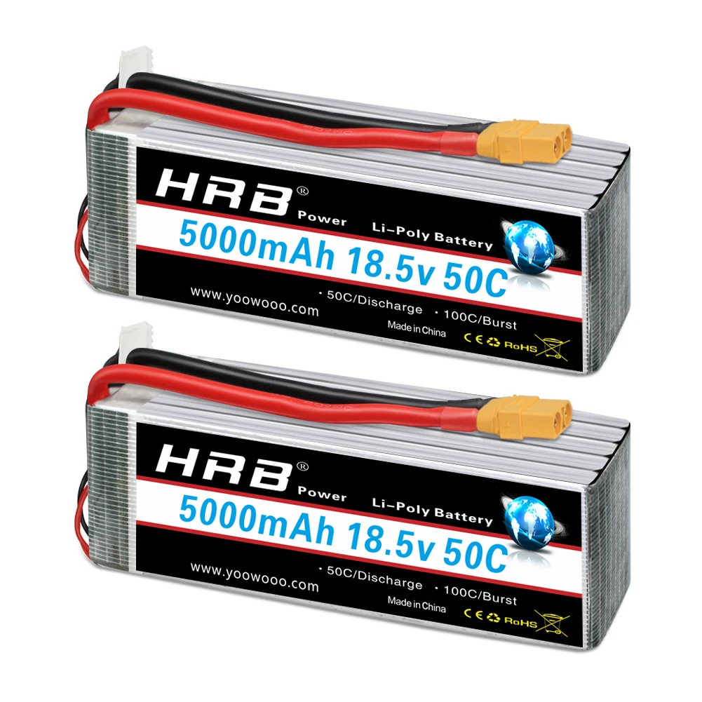 HRB 5S 5000mah Lipo Battery 18.5V RC Lipo 50C with XT90 T Plug RC LiPo ...