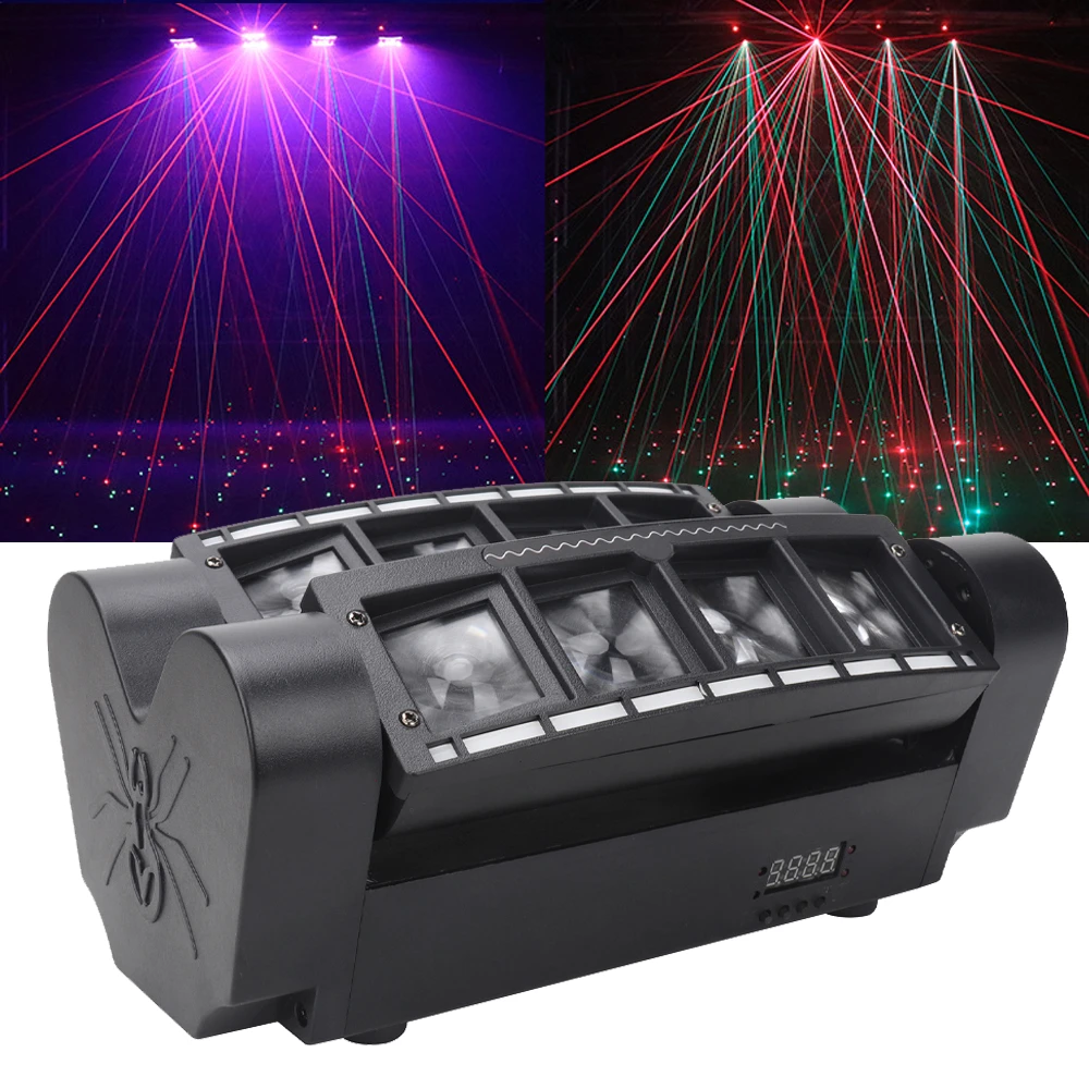 LED 8X3W RGBW Spider Moving Head Light 3IN1 LED Effect Strip Strobe ...