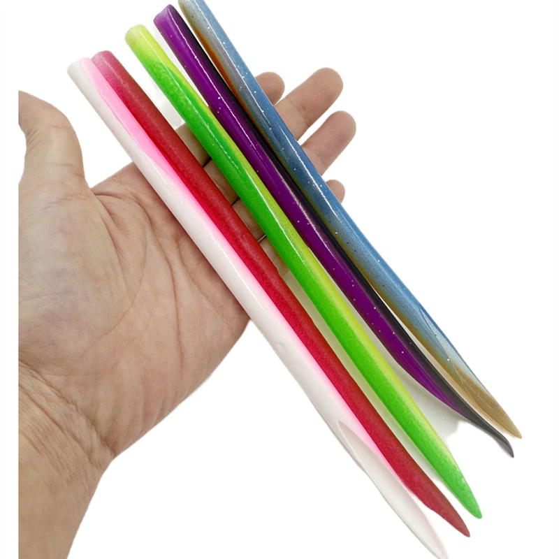 5Pcs-14-0-Codfish-Fishing-Eel-Tube-Jig-bait-Fishing-Eel-Hook-rubber ...