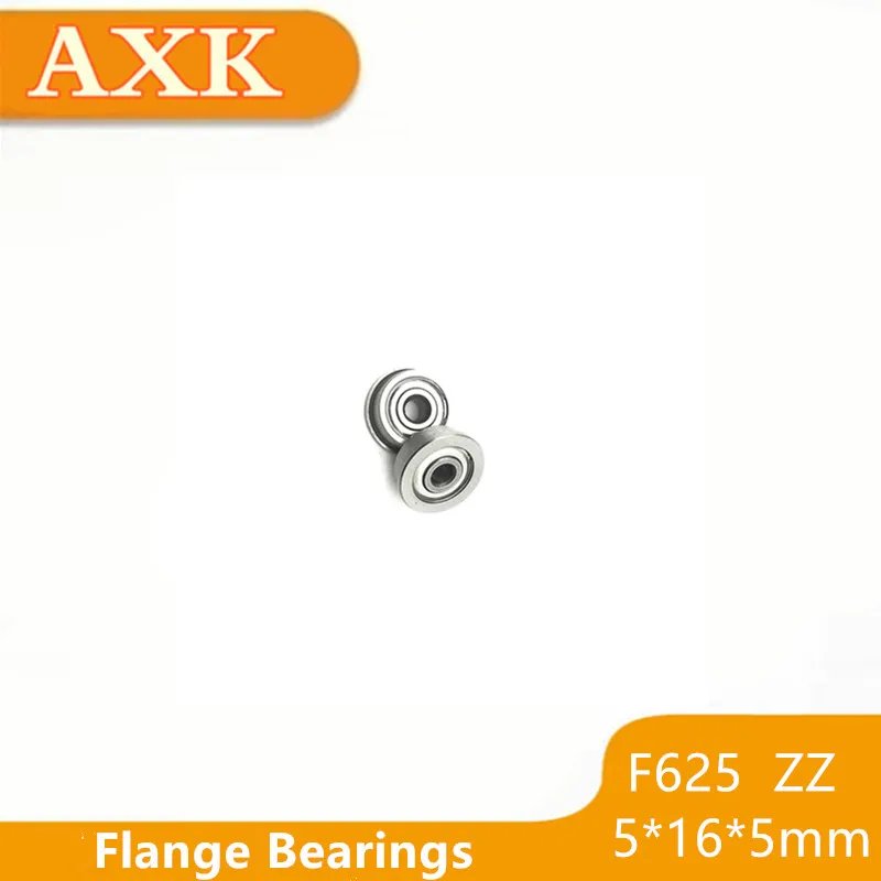 10pcs/lot F625zz F625 Zz 5x16x5mm Flange Bearing Ball Radial Brand New ...