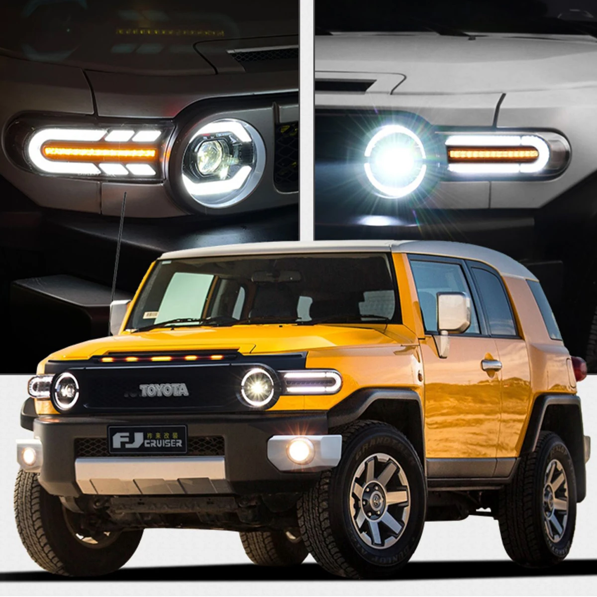 Conjunto-de-faros-delanteros-para-Toyota-FJ-Cruiser-luz-LED ...