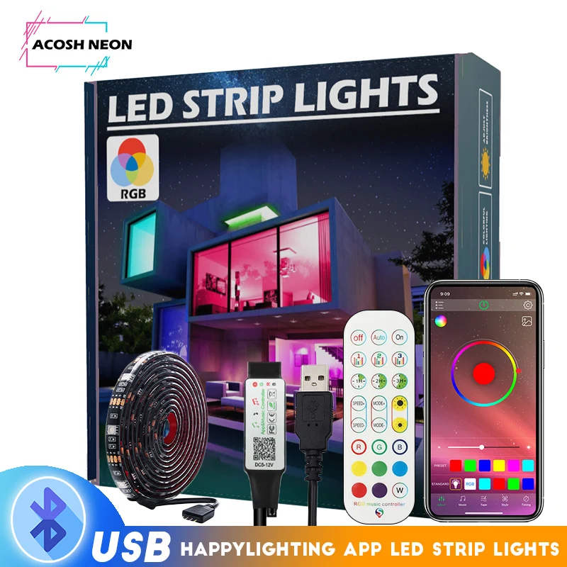 Bluetooth-5VRGB-LED-strip-waterproof-intelligent-strip-APP-control ...