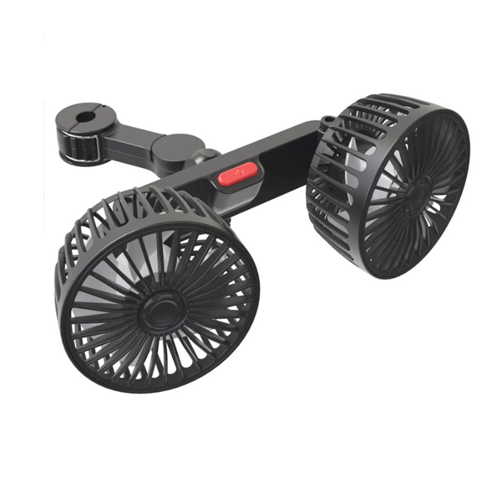 USB Car Fan, Adjustable Dual Clip ,360 Rotatable Cooling Fan Powered ...