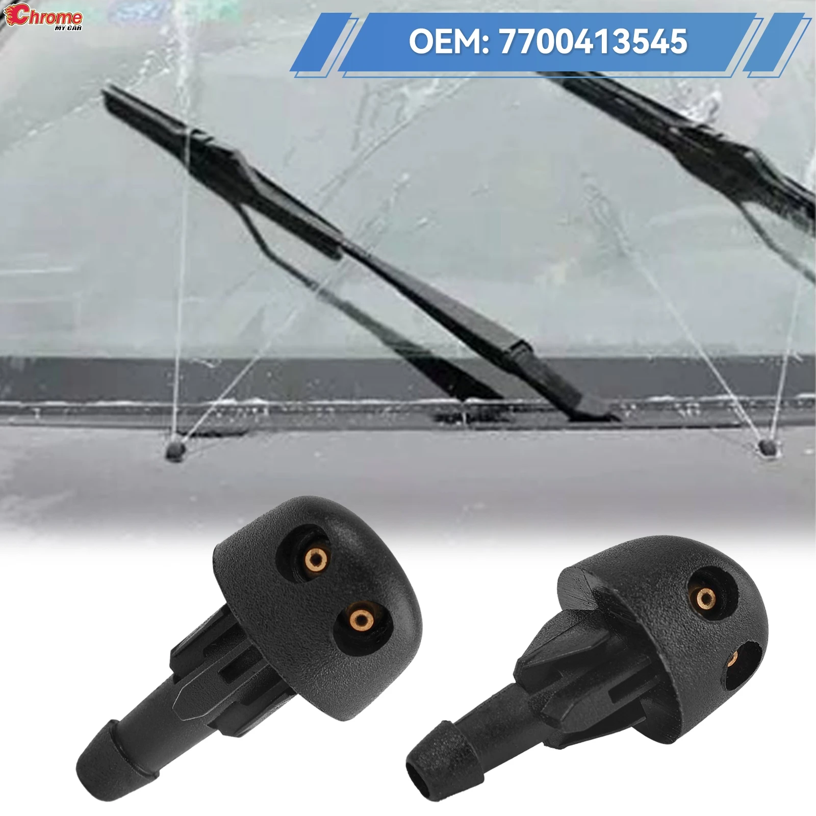 2Pcs Front Windscreen Wiper Washer Nozzle Jet Spray Water Cleaning For ...