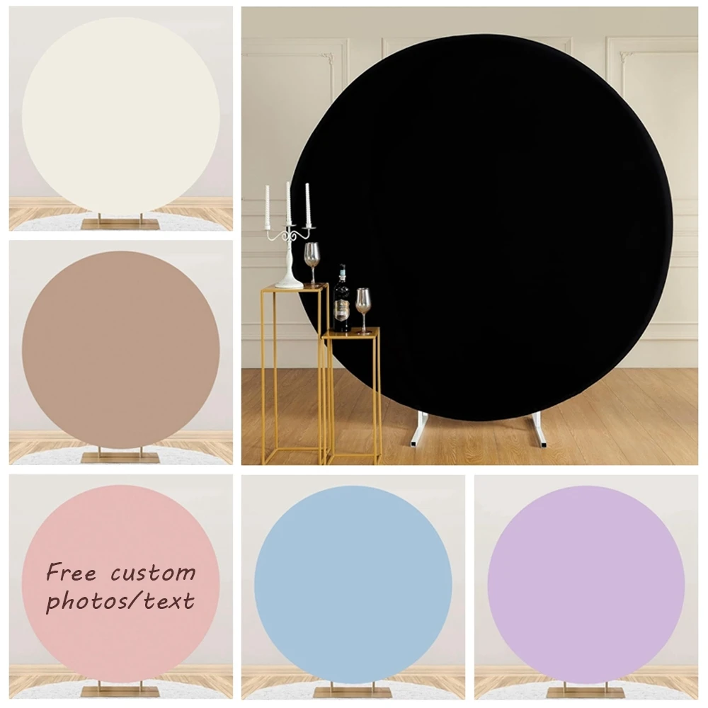 Black-Round-Backdrop-Cover-Custom-Solid-Color-Circle-Photography ...