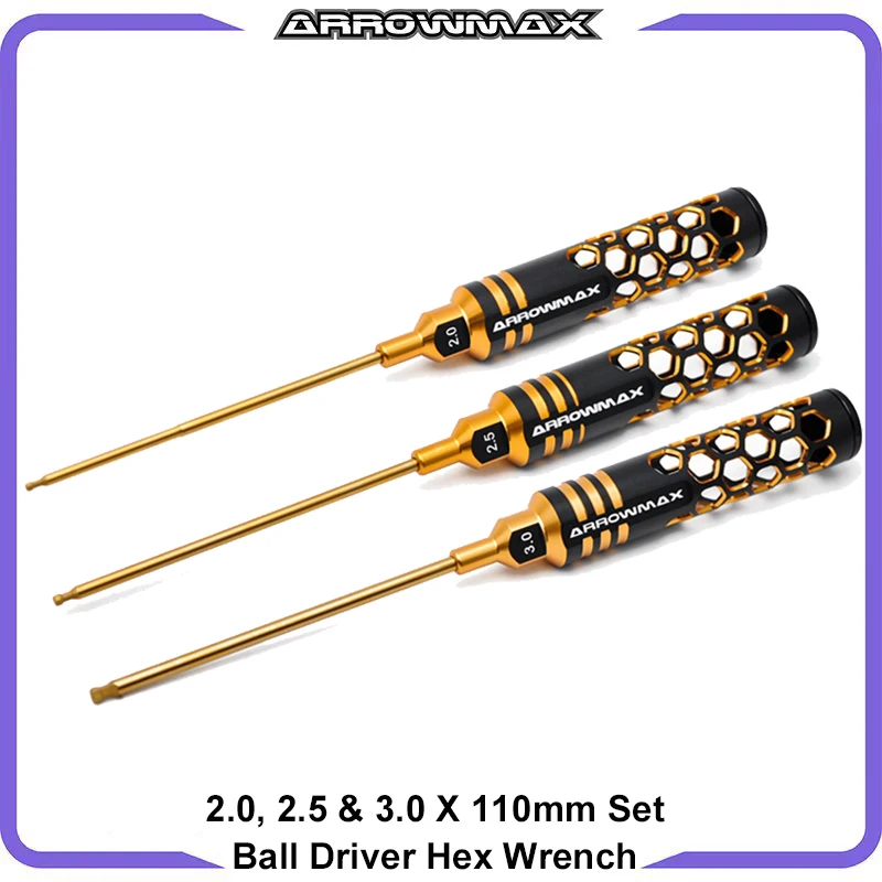 ARROWMAX Ball Driver Hex Wrench Set 2.0, 2.5 & 3.0 X 110mm Limited ...