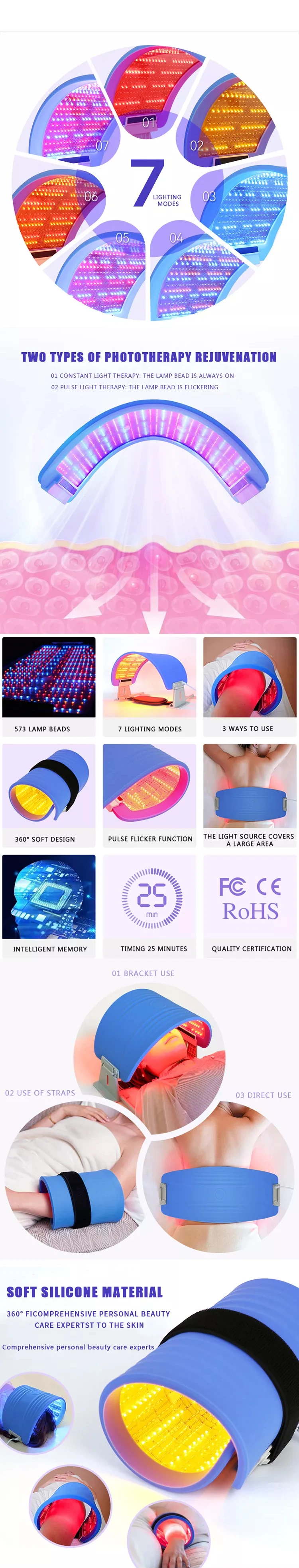 LED Light Therapy Dome phototherapy LED Mask Facial Professional Salon ...