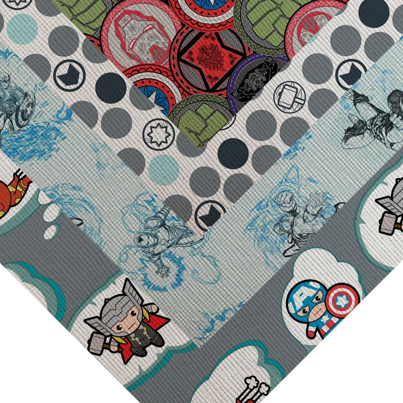 A4 20*33CM cartoon marvel character print faux synthetic leather sheet ...