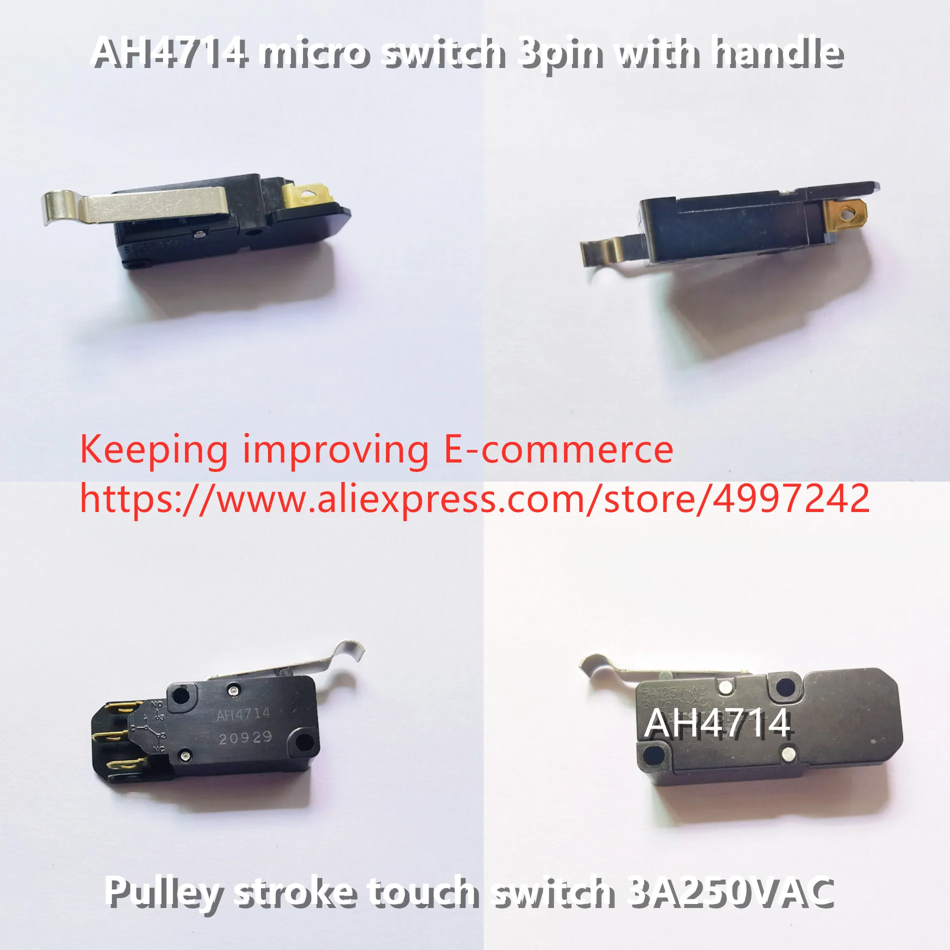 Original-new-100-AH4714-micro-switch-3pin-with-handle-pulley-stroke ...