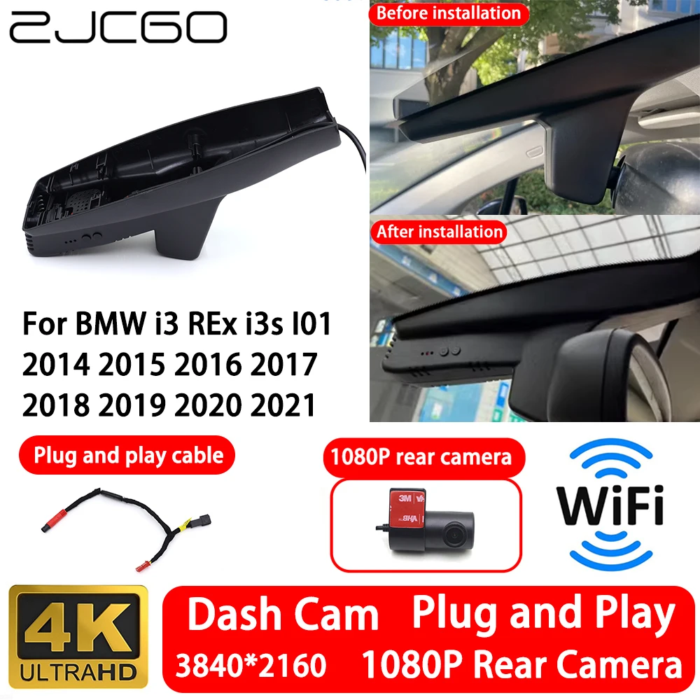 for BMW i3 REx i3s I01 2014~2021 4K Front Rear Camera Dash Cam Wifi ...