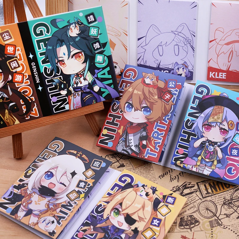 2021 Anime Genshin Impact Cute Sticky Note Memo Pads Note Paper ...