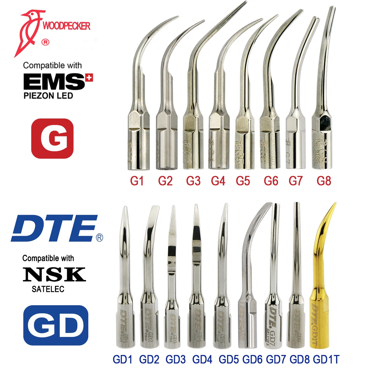 Woodpecker-DTE-Dental-Ultrasonic-Scaler-Scaling-Tips-Fit-EMS-UDS-NSK ...