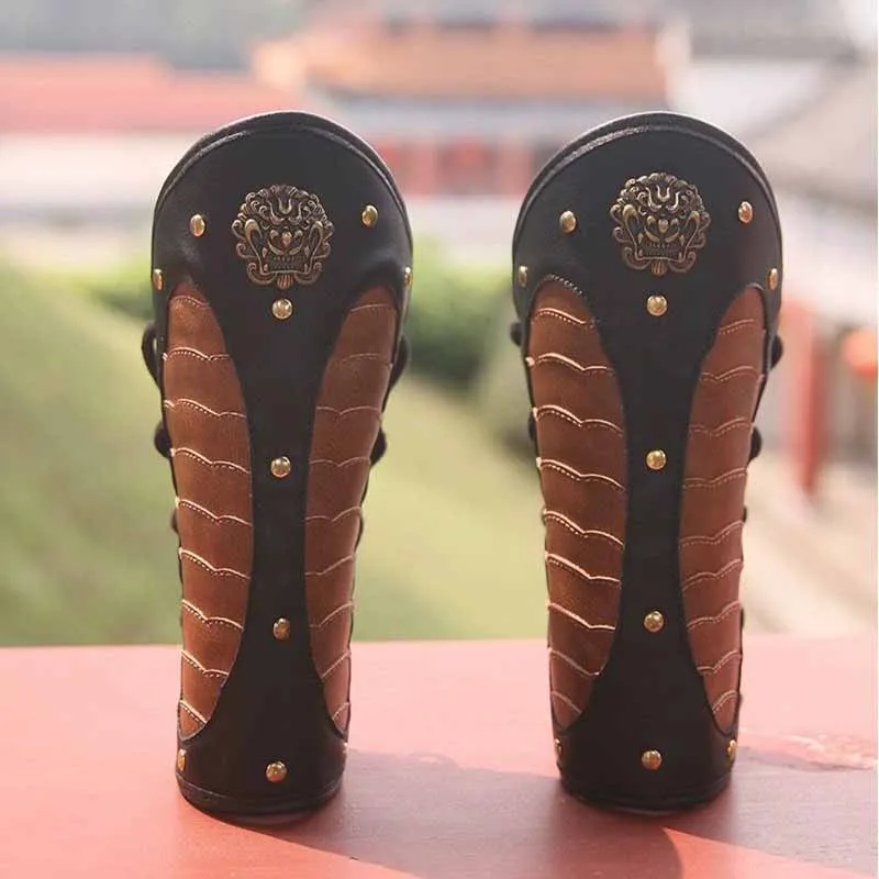 Unisex-Dragon-Scale-Leather-Armor-Arm-Guards-2-Pack-Vintage-Hanfu-Brown ...