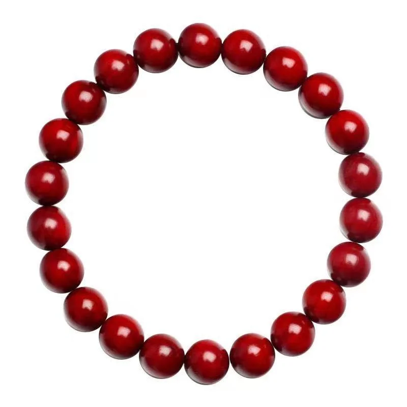 Small Leaf Red Sandalwood Wood Transfer Beads Hand String Men's Women's ...