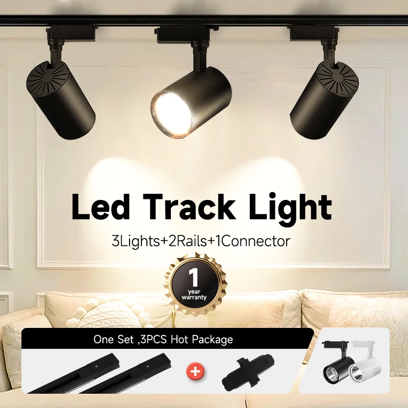 Ajust-vel-LED-Track-Light-Set-Spot-Rail-Lamp-Ilumina-o-interior-Fixture ...