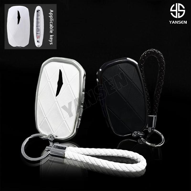 Aluminum-Leather-Key-Cover-Case-for-Hyundai-Genesis-G90-GV60-2024 ...