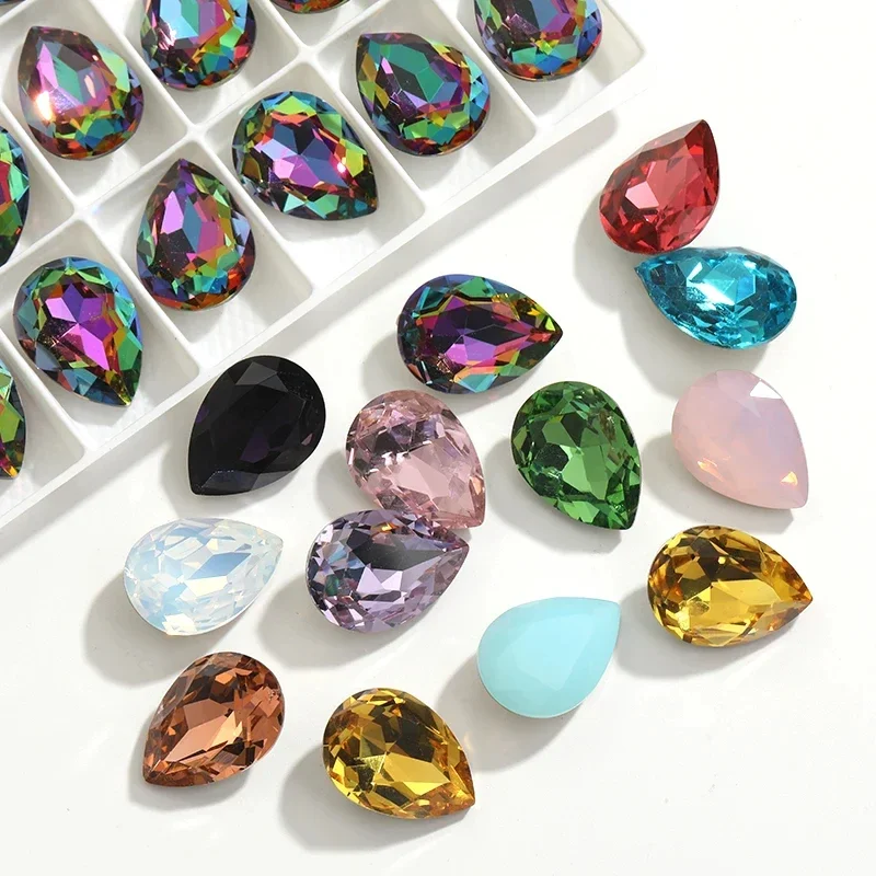 TopStone-New-Drop-Crystal-Rhinestones-Decoration-Pointback-Shiny-Strass ...