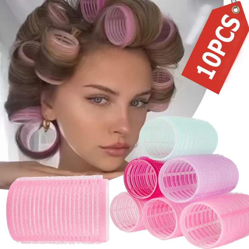 Random Self-Grip Hair Rollers No Heat Plastic Hair Bang Rolls Self ...
