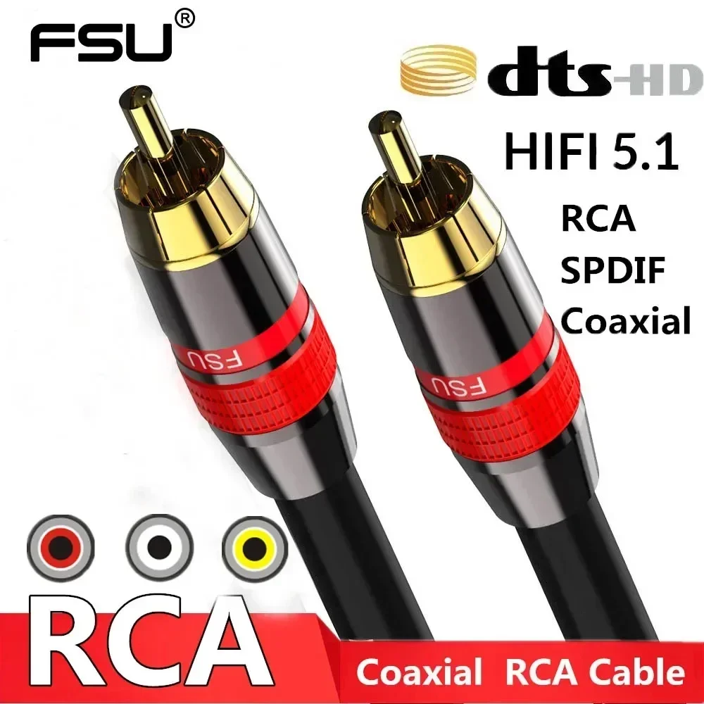 Coaxial-Digital-Audio-RAC-Cable-SPDIF-RCA-to-RCA-Cable-Audio-Video-Male ...
