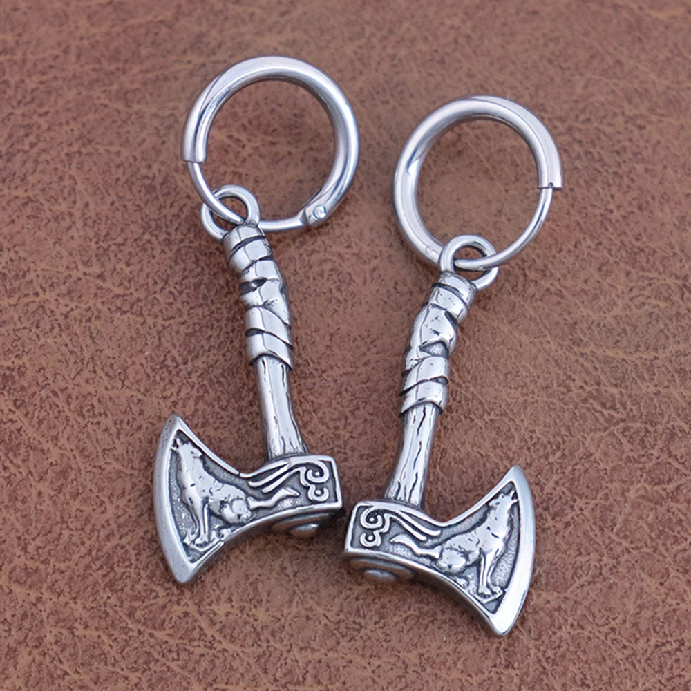Retro-Nordic-Vikings-Axe-Earrings-Man-Punk-Hiphop-Style-Stainless-Steel ...