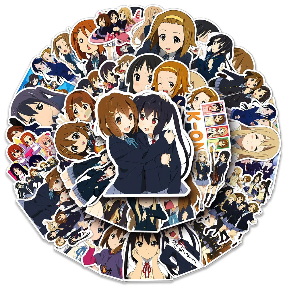 10/30/50PCS Anime K-ON Stickers Cartoon Girl PVC Decoration Decals ...
