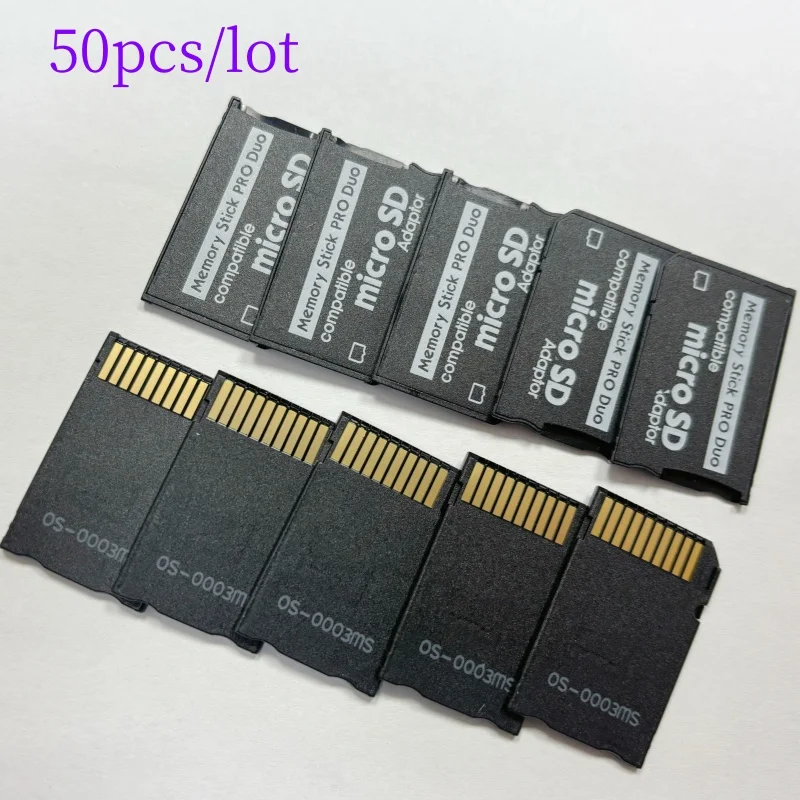 50pcs/lot Tf Sd Card To Ms Pro Duo Memory Card Single Adaptor for Psp ...