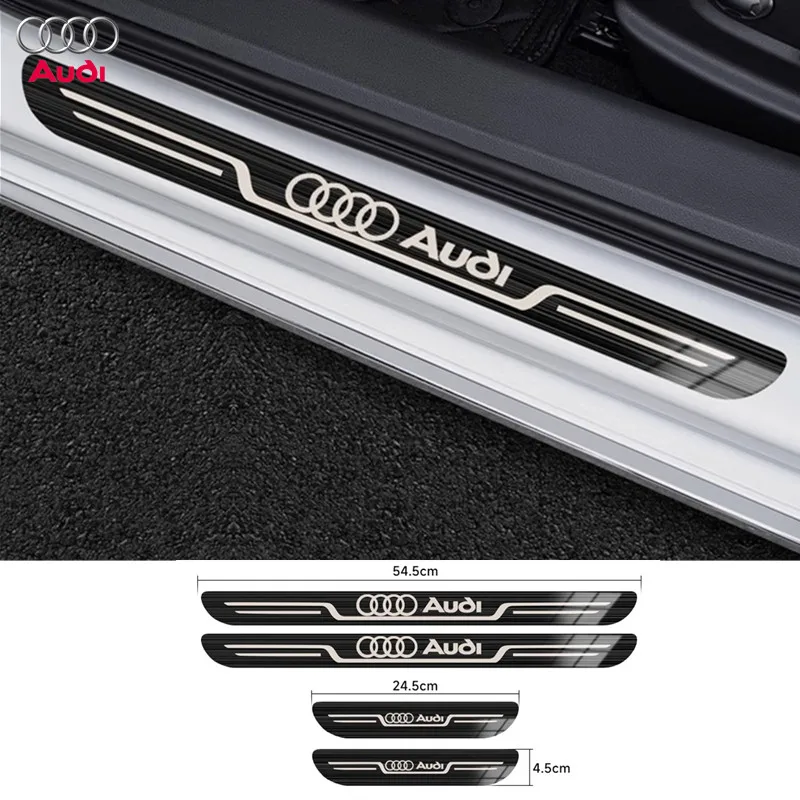 4PCS-Carbon-Fiber-Car-Door-Sill-Threshold-Protector-Stickers-For-Audi-S ...