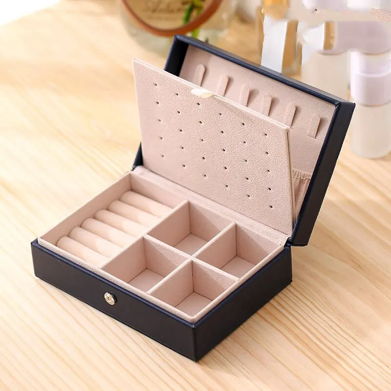 1pcs-Double-Layer-Storage-Box-Ladies-Princess-Simple-Style-Leather-Flip ...