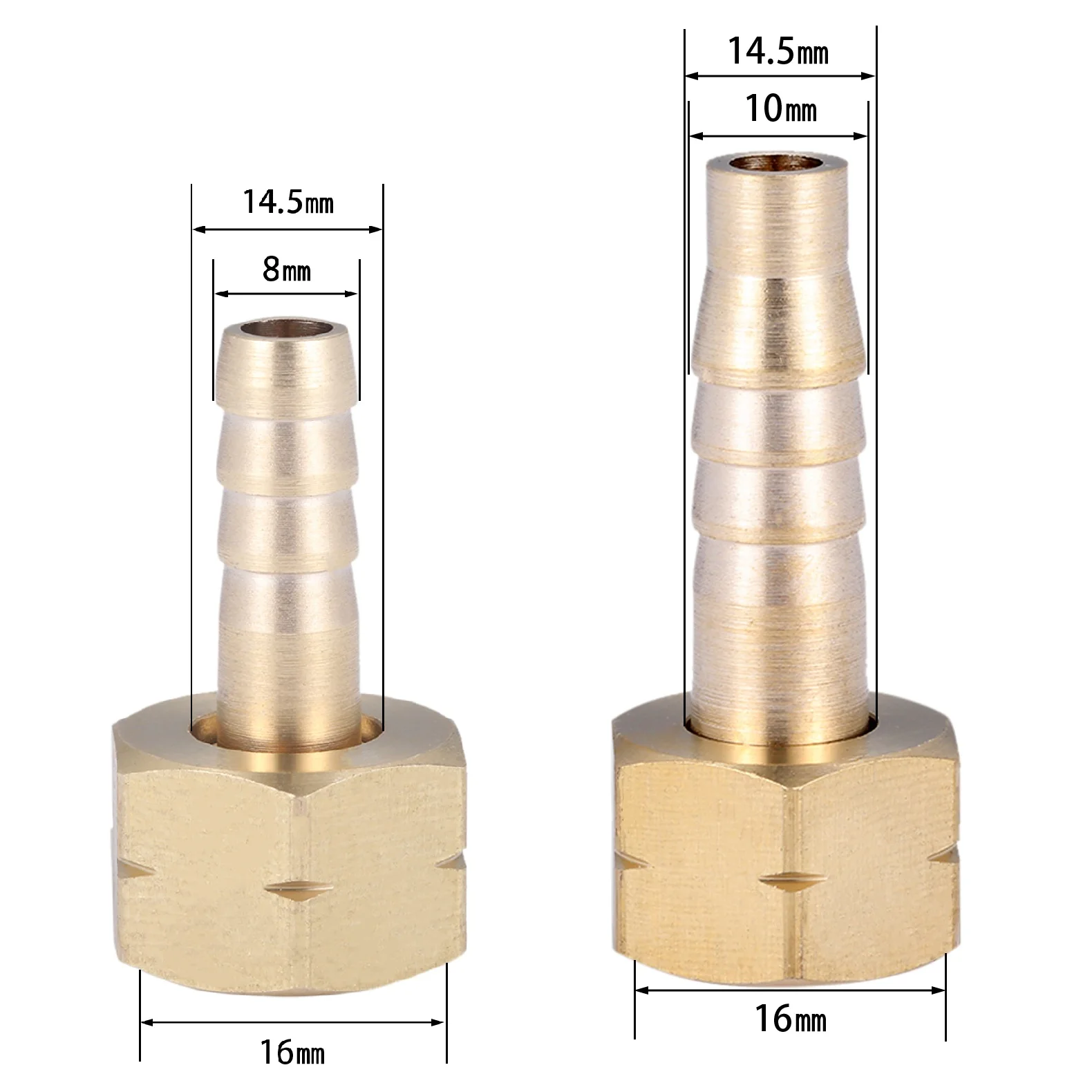 Hose-Brass-Pipe-Fitting-M16-Female-Threaded-To-8mm-or-10mm-Hose-Barb ...