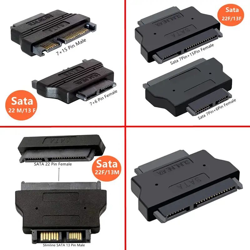 SATA 22Pin Male Female TO ODD Slimline SATA 13Pin Male Female 2.5-Inch ...