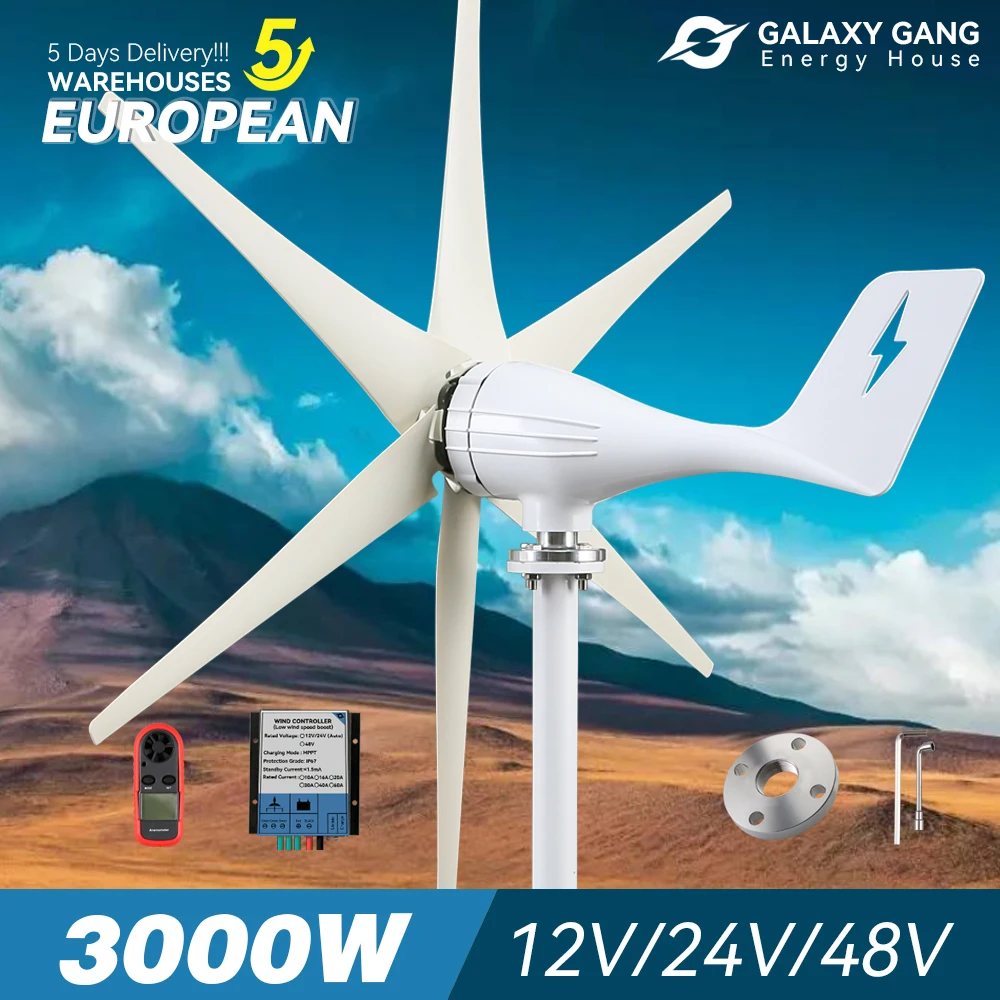 3000w-Wind-Turbine-Free-Energy-Generator-48v-24v-12v-6-Blades-With-MPPT ...