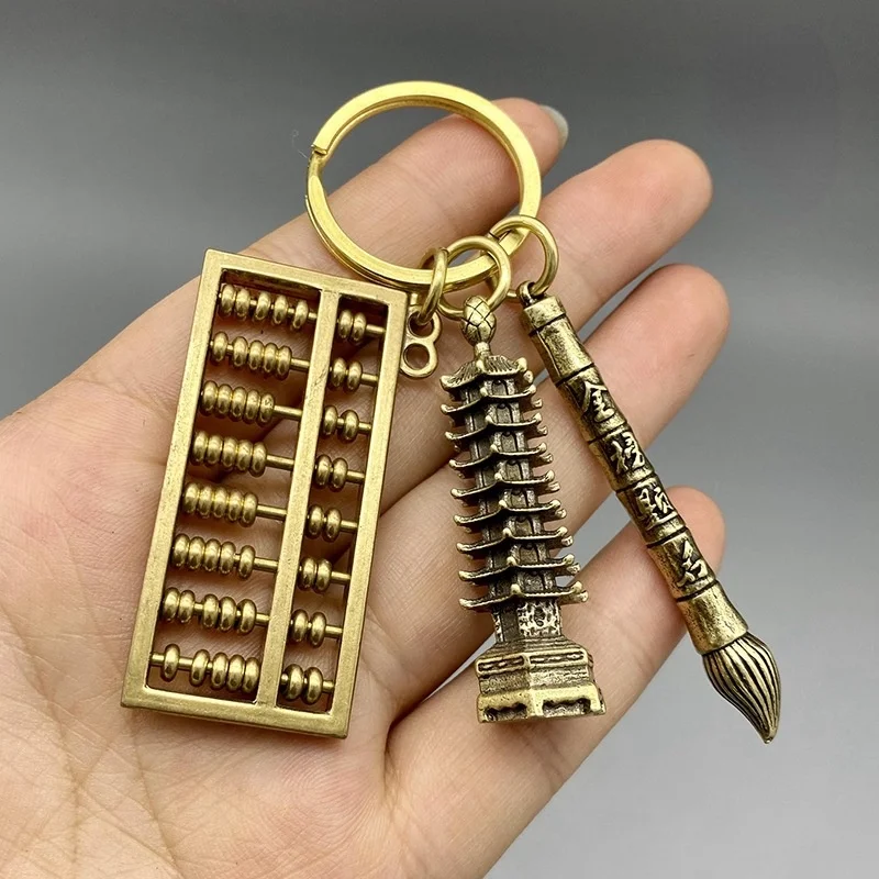 Chinese Brass Nine-story Wenchang Tower Cicada Pendant Help Study ...