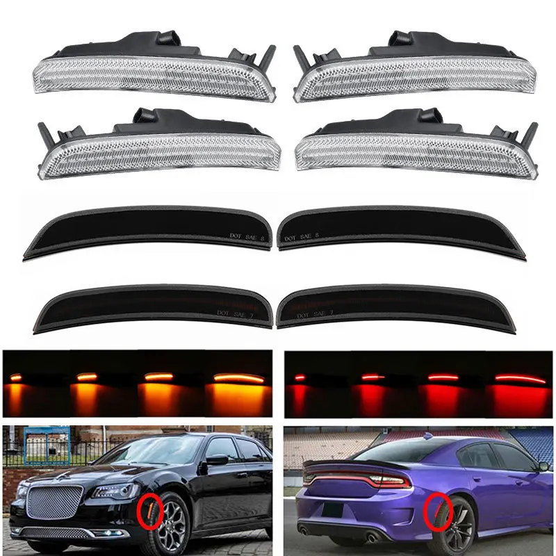 4x Car Fender Side Marker Repeater Light Dynamic Wheel Arches Turn ...