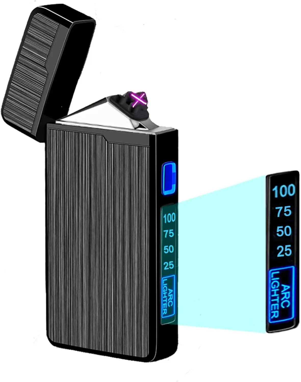 Electric USB Rechargeable Plasma Dual Arc Lighter with LED Battery ...