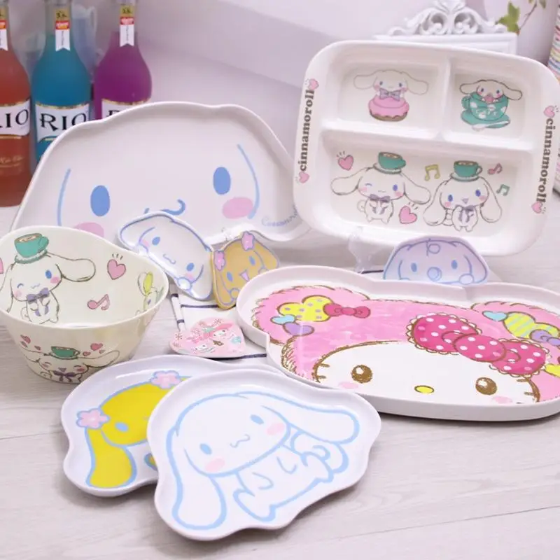 Cinnamoroll Mymelody Cartoon Sanrio Kawaii Plate Melamine Porcelain ...