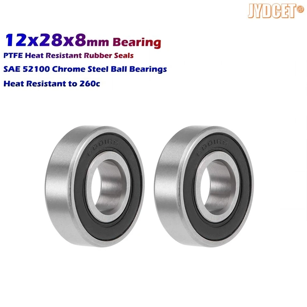 6001-2RS-12x28x8mm-Double-Rubber-Seal-Bearing-Pre-Lubricated-and-Stable ...