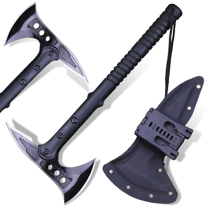 Black pointy tail axe Backcountry camping tactical axe Outdoor bush ...