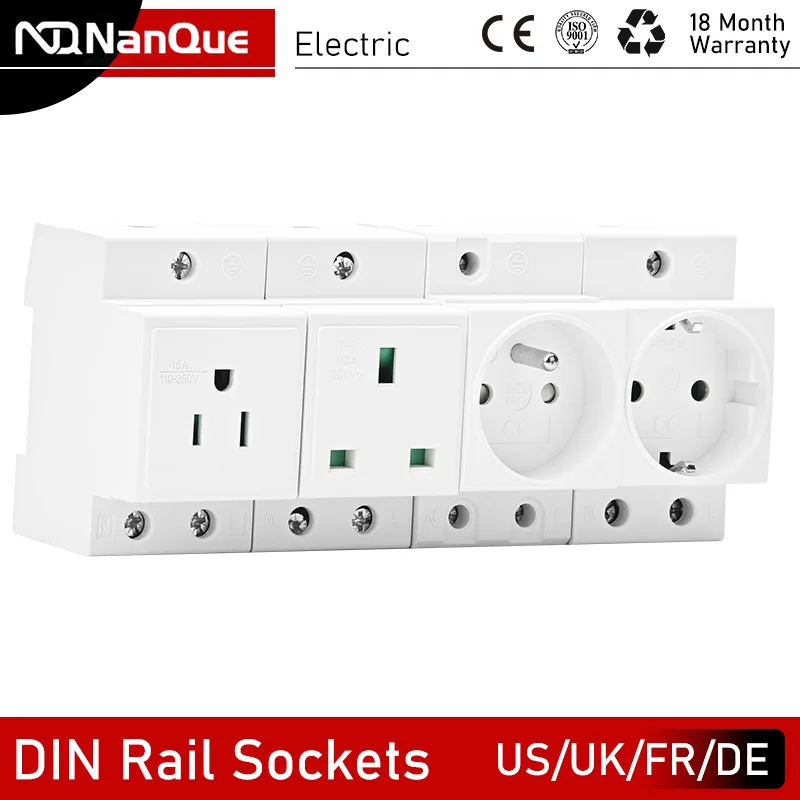 DIN-Rail-Socket-AC30-PT31-AC230V-110V-13A-15A-16A-Flame-Retardant ...
