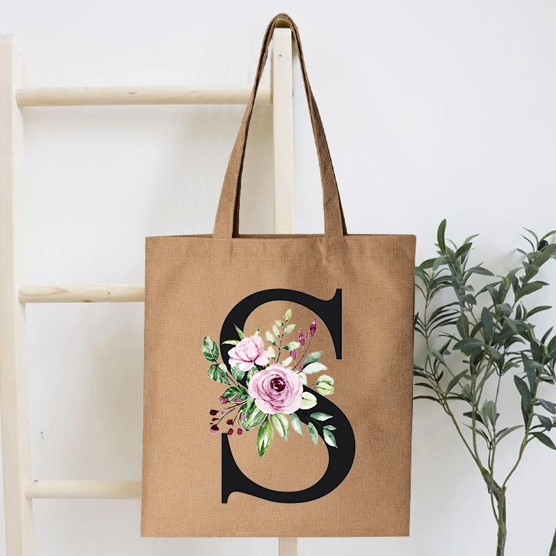 Alphabet-Print-Shopping-Bag-Canvas-Bags-Large-Capacity-College-Handbag ...
