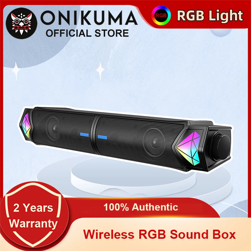 Onikuma l1 bluetooth orador compatível com luz rgb caixa de som sem fio portátil com microfone ...