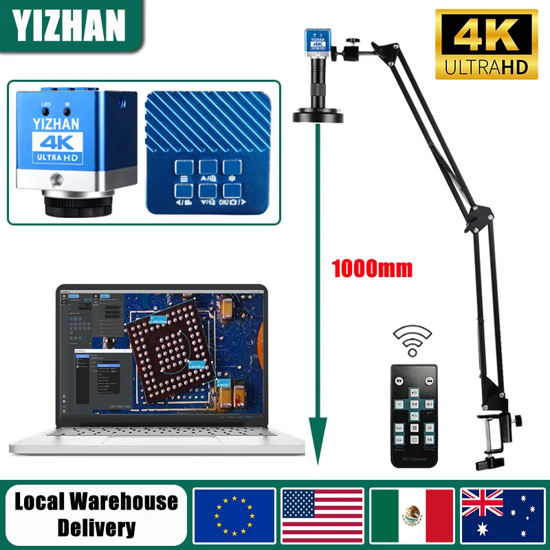 YIZHAN 4K 60MP UHD Electron Digital Microscope IMX415 HDMI Type-C ...
