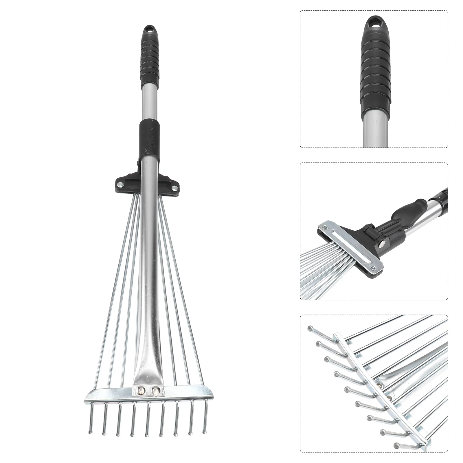 Telescopic-Rake-Lawn-Rake-Retractable-Garden-Leaf-Scoops-Hand-Rakes-for ...