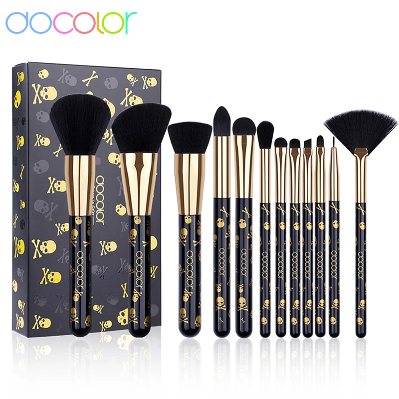 Docolor Goth Makeup Brush Set 12Pcs Professional Face Powder Eyeshadow ...