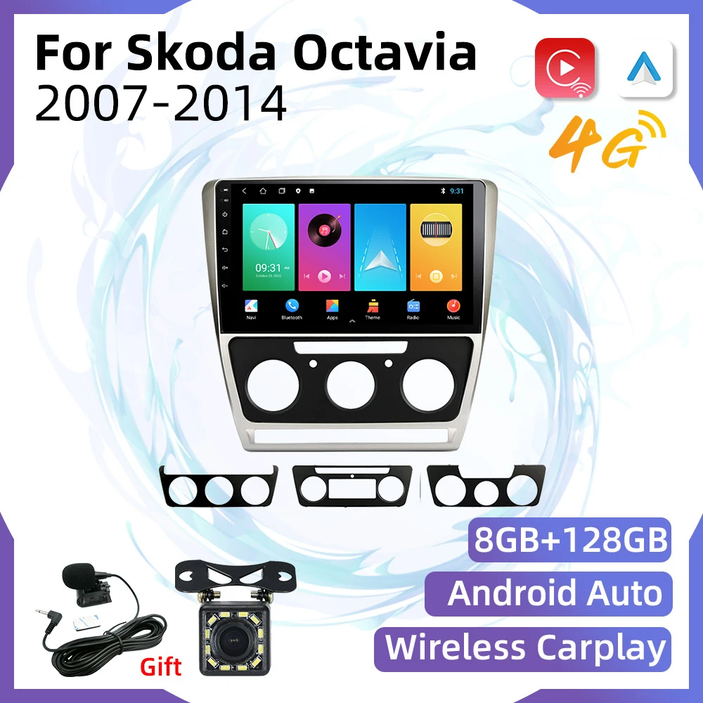 Car Multimedia Player for Skoda Octavia 2007 2014 Radio 2 Din Android ...